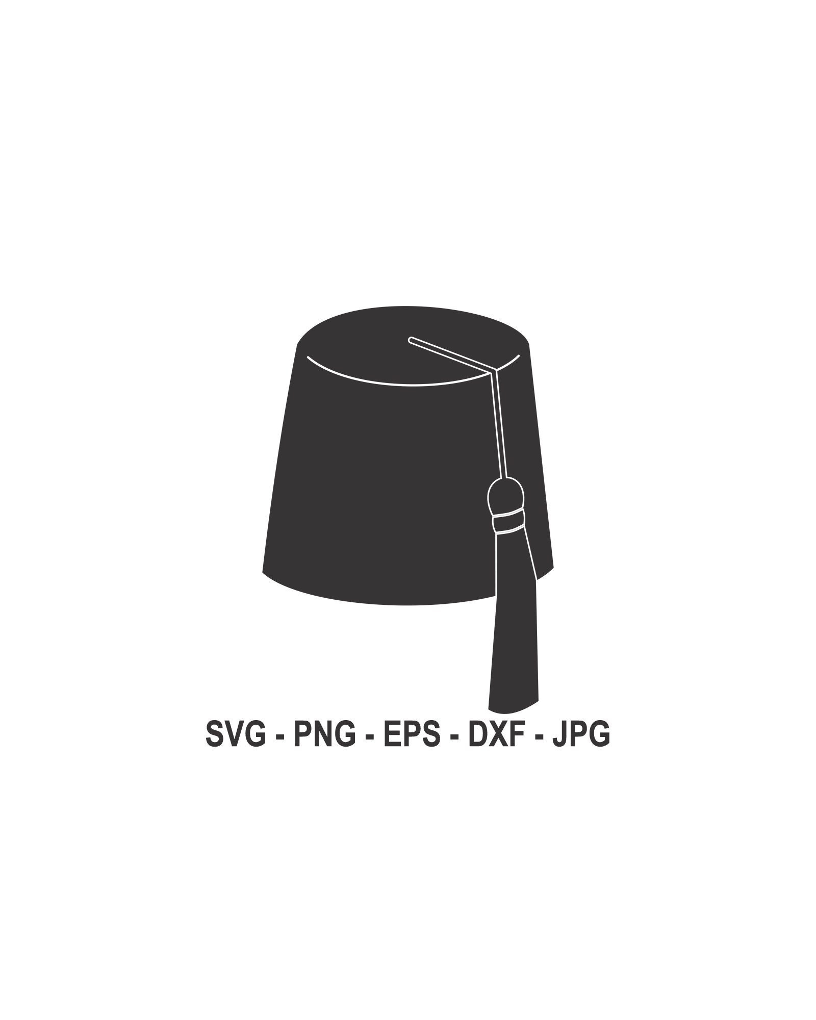 Fez Hat Svg,tarboosh Hat Svginstant Download,svg, PNG, EPS, Dxf, Jpg ...