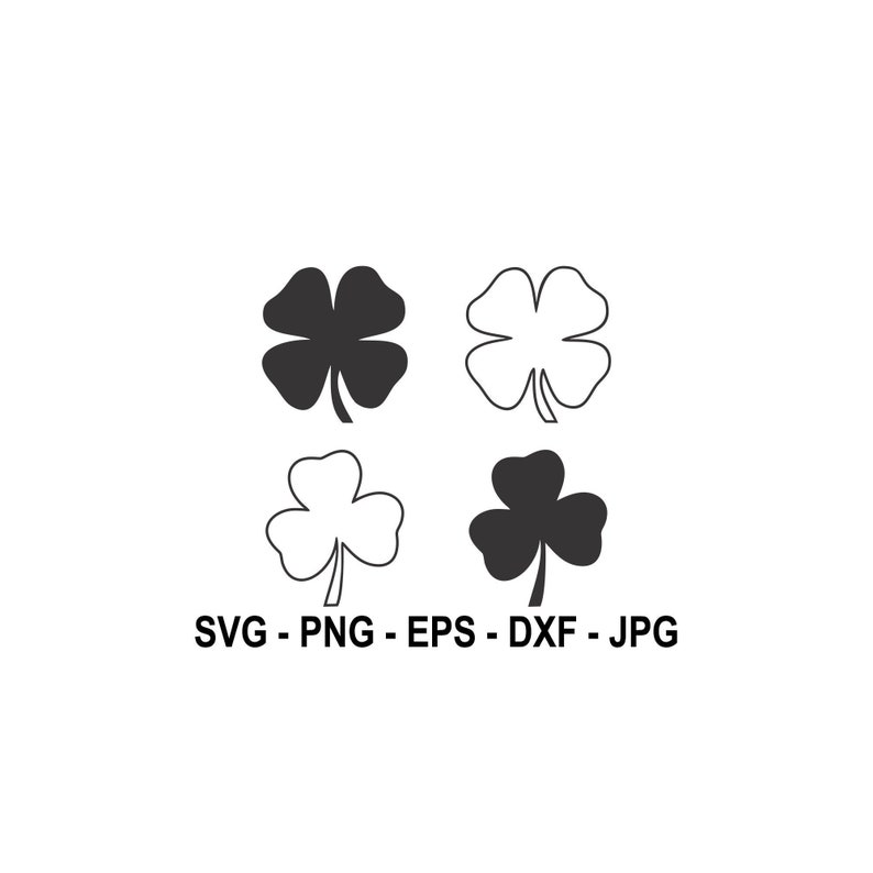 4 Blatt Klee svgKleeblatt SilhouetteKleeblatt - Etsy.de