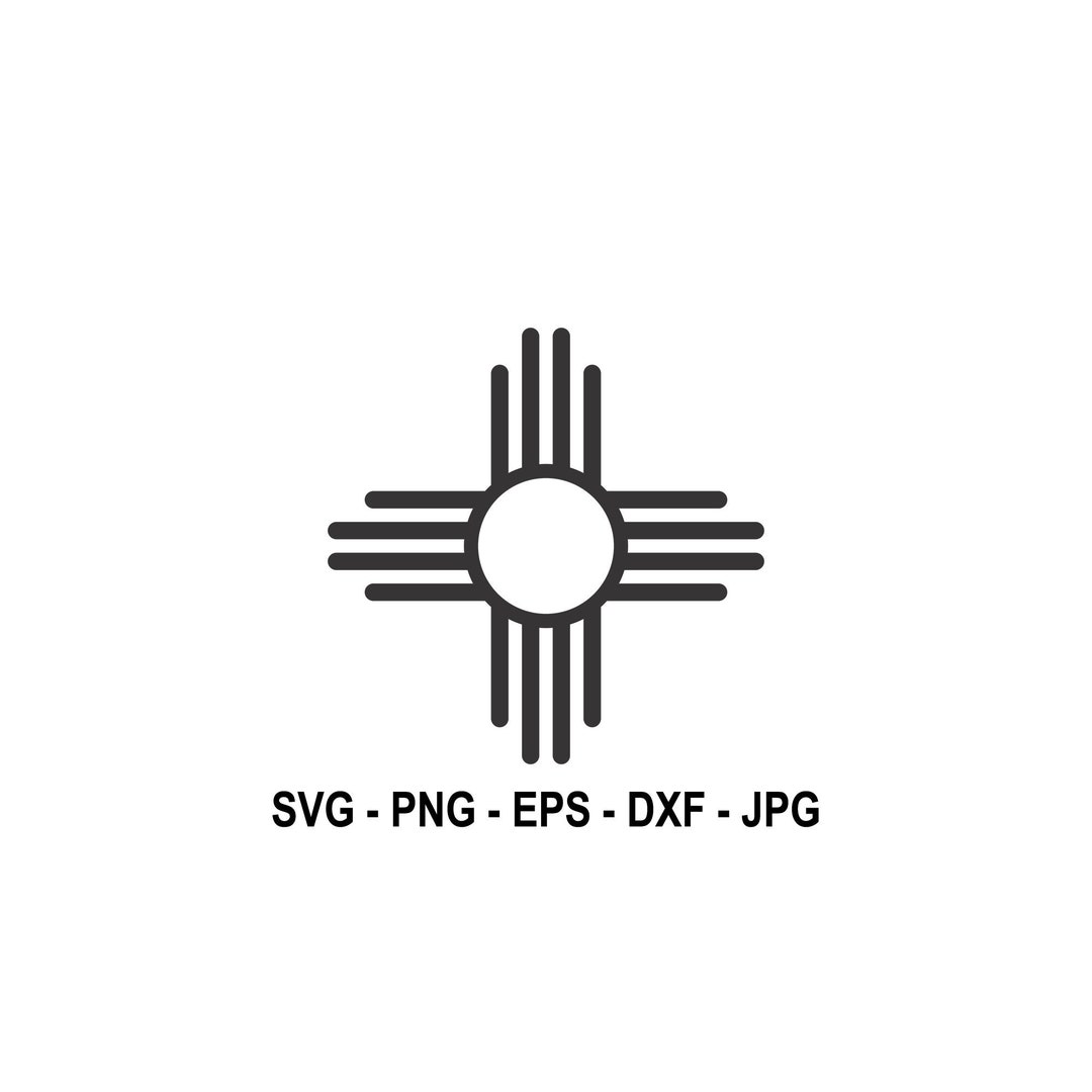 New Mexico Zia Sun Shape Svg,zia Sun Svg,zia Symbol Svg,instant,dark ...