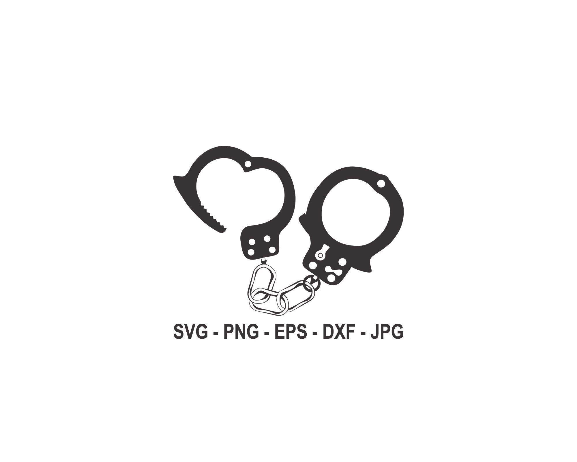 Handcuffs Svginstant Downloadsvg PNG EPS Dxf Jpg Digital - Etsy