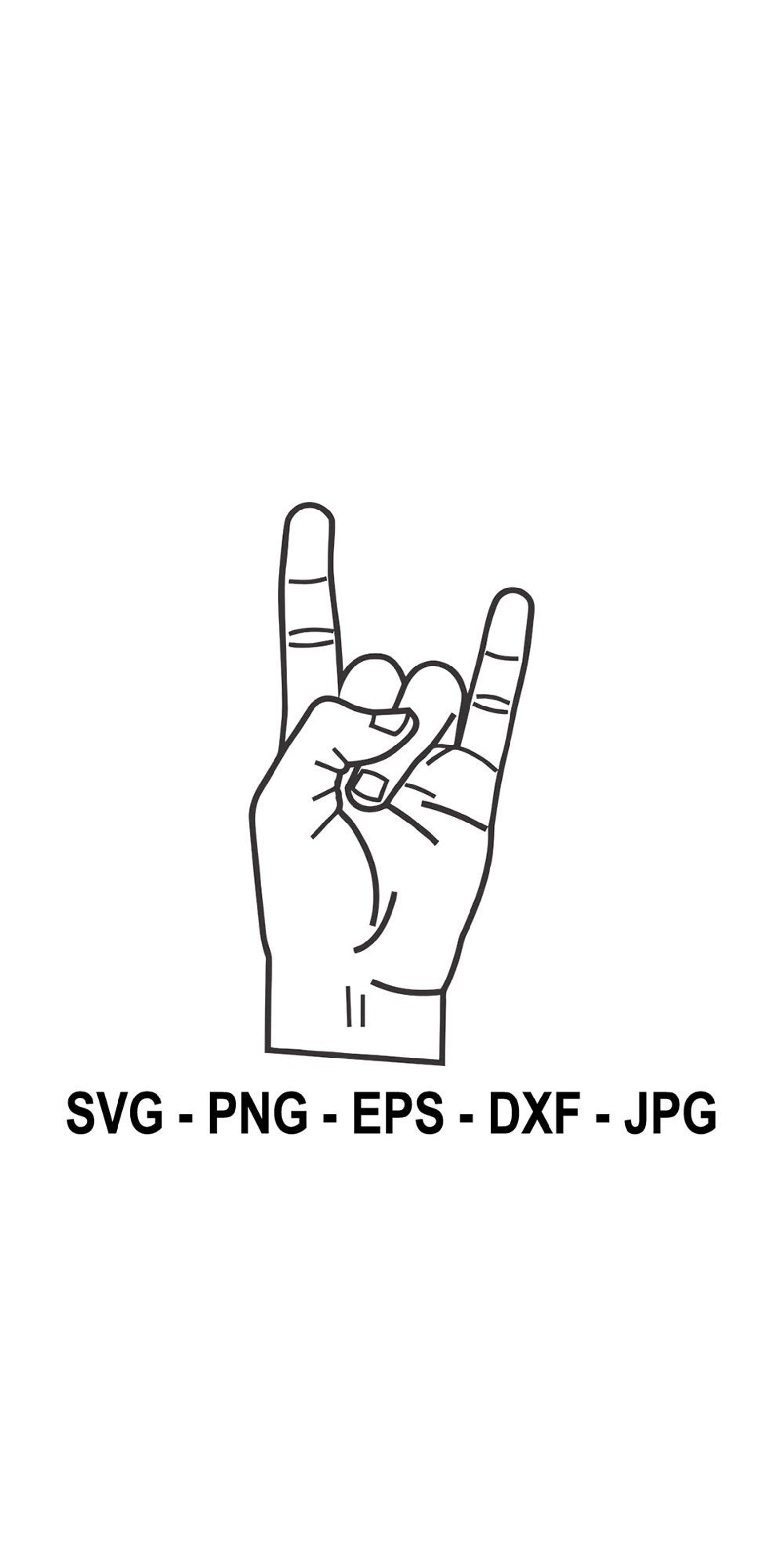 Rock Hand Sign,instant Download,svg, PNG, EPS, Dxf, Jpg Digital ...