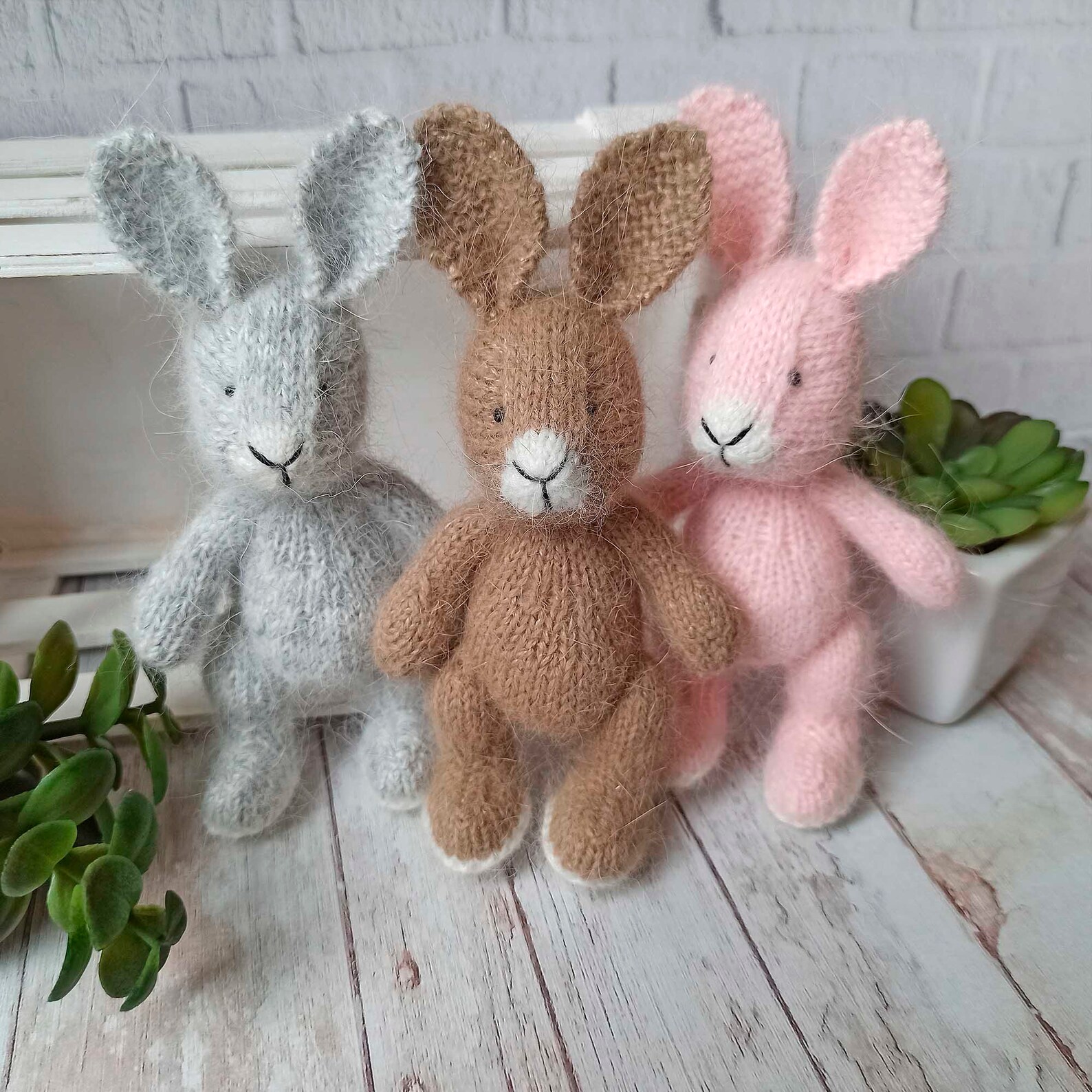 Knitted Little Bunny for Newborn Photo Props Easter Decor - Etsy