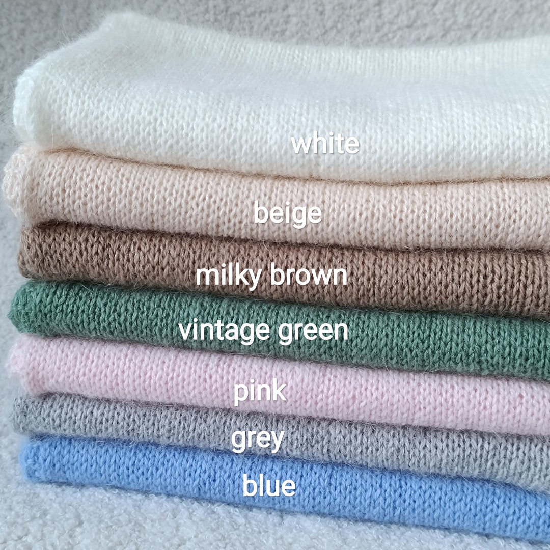 Long Streching Wrap for Photo Props, Knit Angora Layer for a Newborn ...