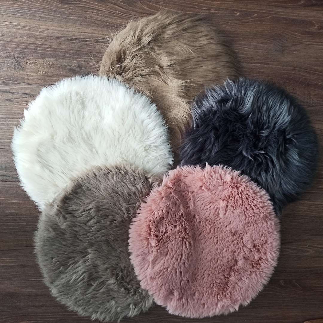 Newborn Faux Fur Rug for Photography Props, Mini Flokati Rug Photo Prop ...