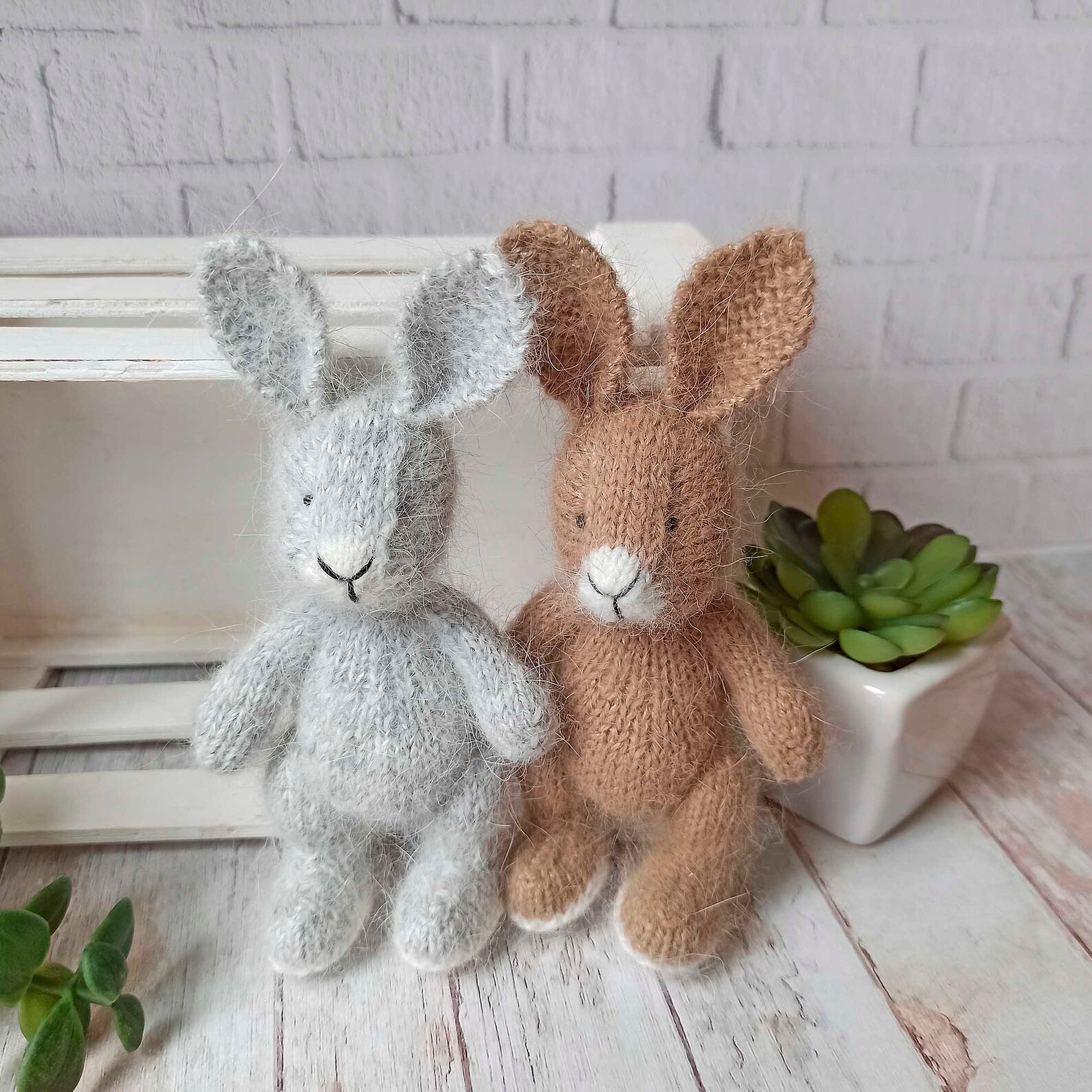 Knitted Little Bunny for Newborn Photo Props Easter Decor - Etsy