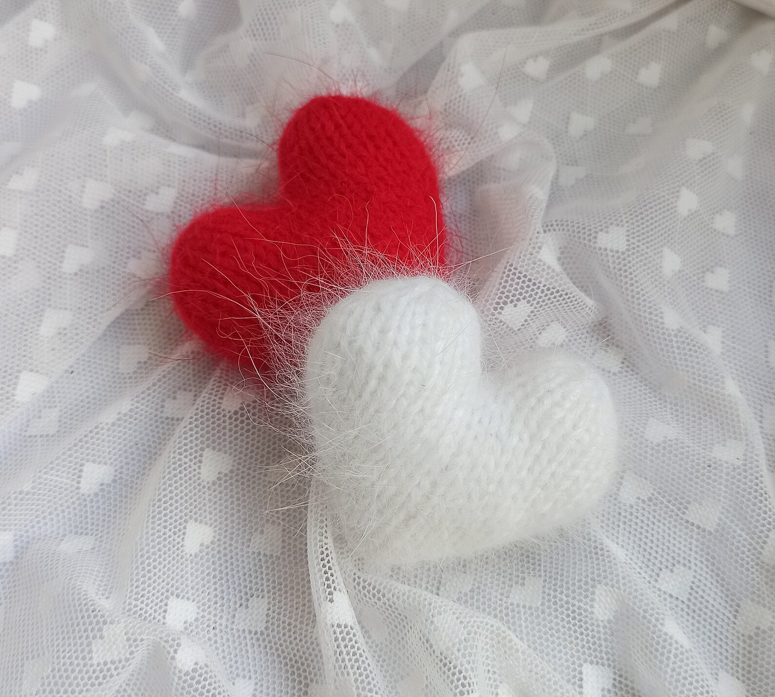 Knitted Stuffed Hearts for Newborn Photo Props Small Heart - Etsy