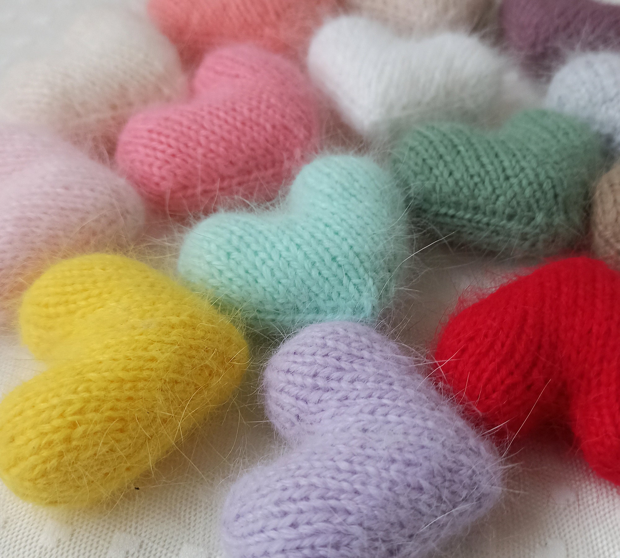 Knitted Stuffed Hearts for Newborn Photo Props Small Heart - Etsy