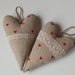 Linen Fabric Hanging Heart, Primitive Heart for Home Decor, Lace Heart ...