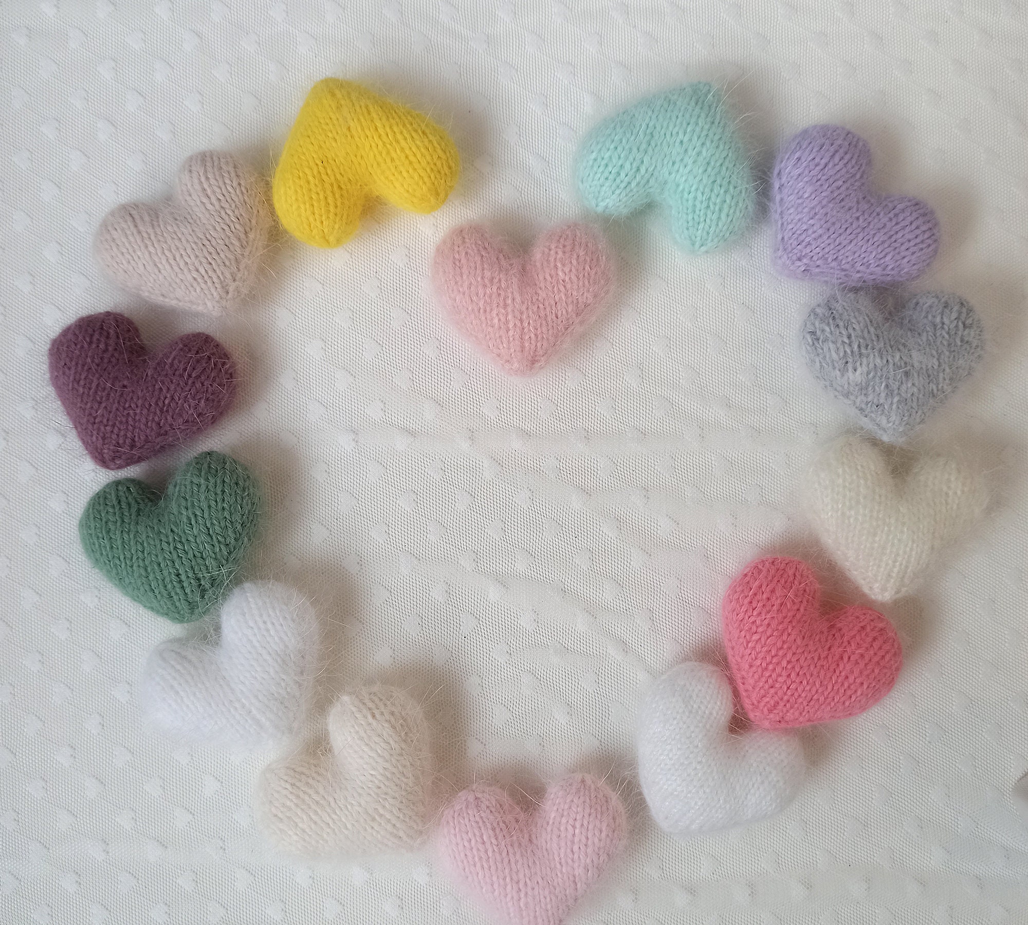 Knitted Stuffed Hearts for Newborn Photo Props Small Heart - Etsy