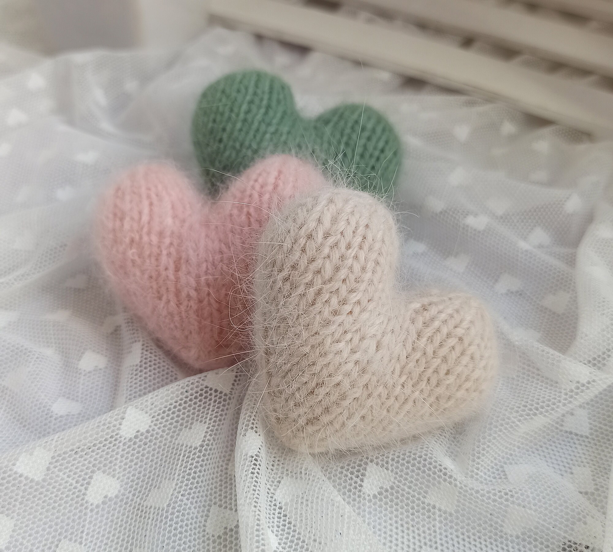 Knitted Stuffed Hearts for Newborn Photo Props Small Heart - Etsy