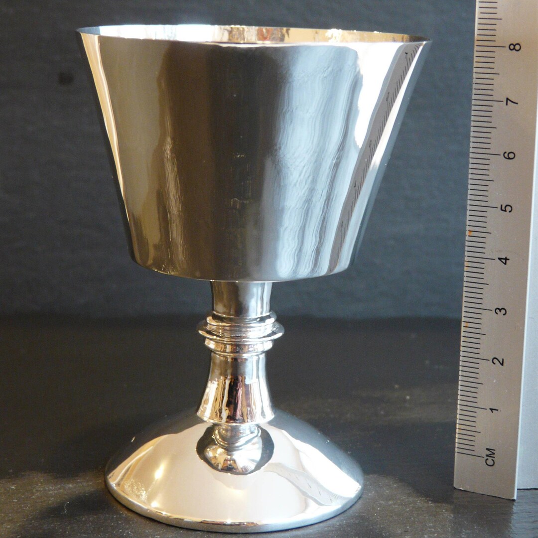Handmade Sterling Silver Goblet: Hammered Kiddush Cup, Religious ...