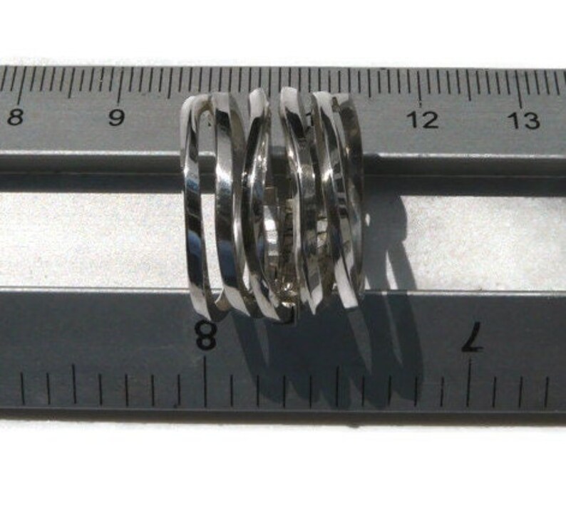 Silver Spinner Spring Ring, Spiral Fidget Ring, Chunky Coiled Wave Ring ...