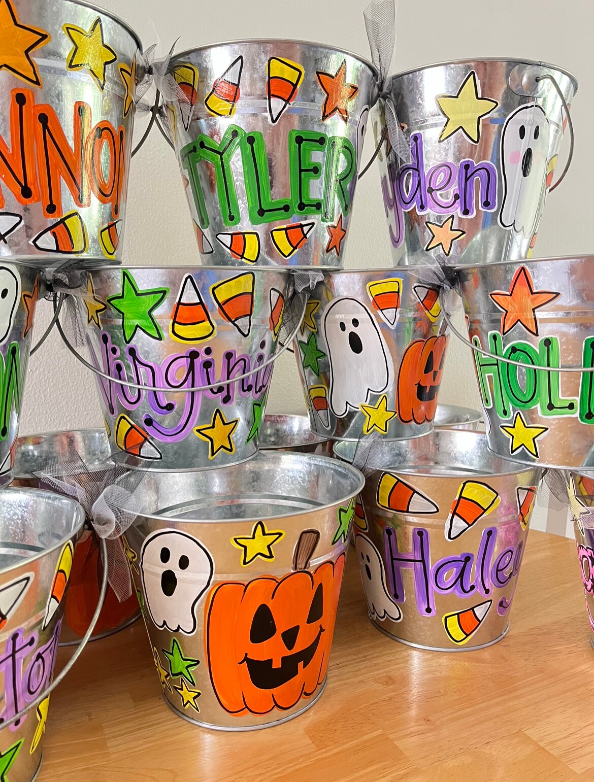 Hand Painted Boo Bucket Halloween Bucket Trick or Treat - Etsy