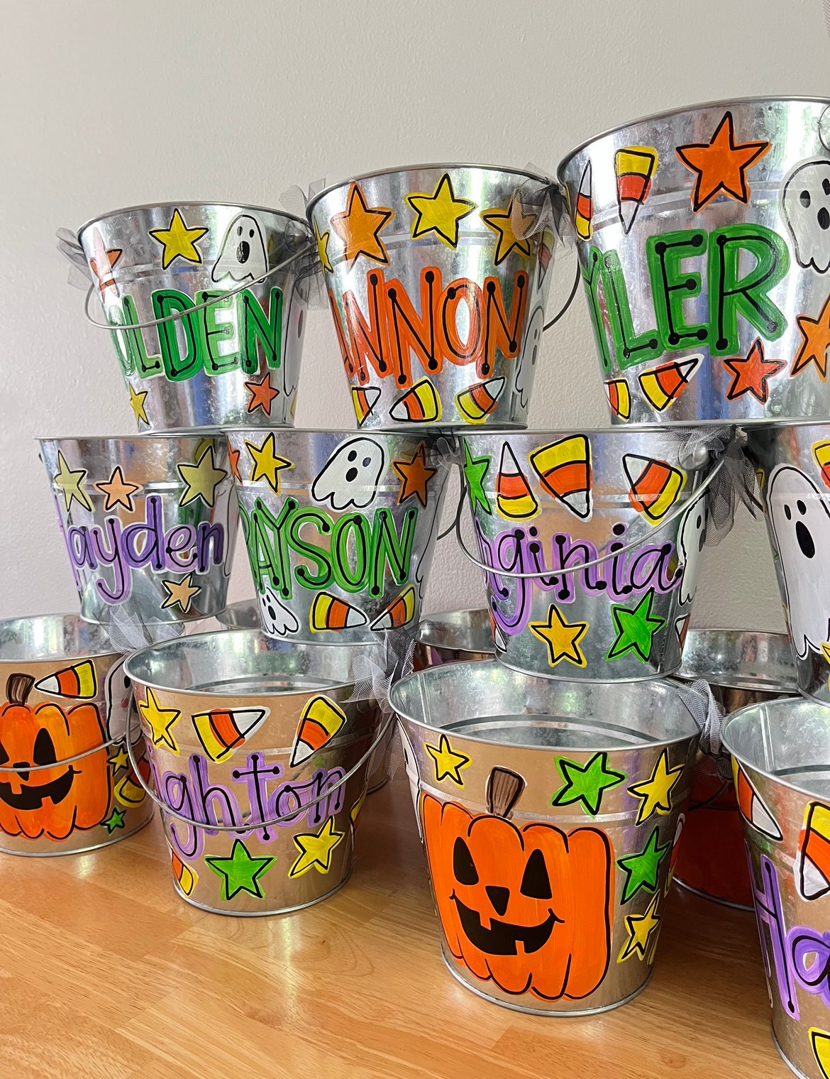 Hand Painted Boo Bucket Halloween Bucket Trick or Treat - Etsy