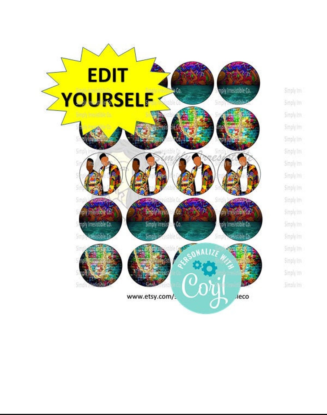 EDIT YOURSELF ***TOPPERS or Lollipop Stickers- Fresh Theme - Etsy