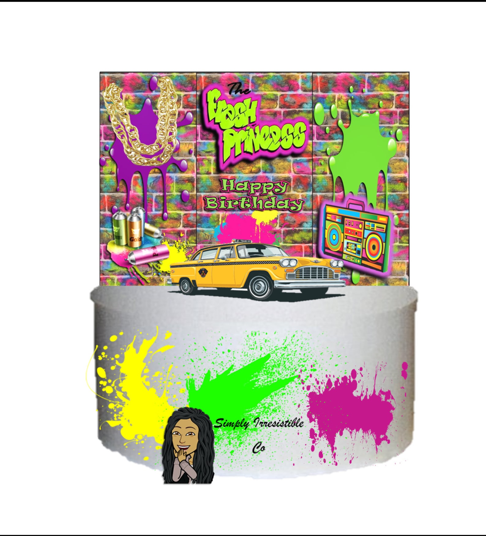 Printable Cake Topper Set Centerpiece Fresh Princess INSTANT DOWNLOAD ...