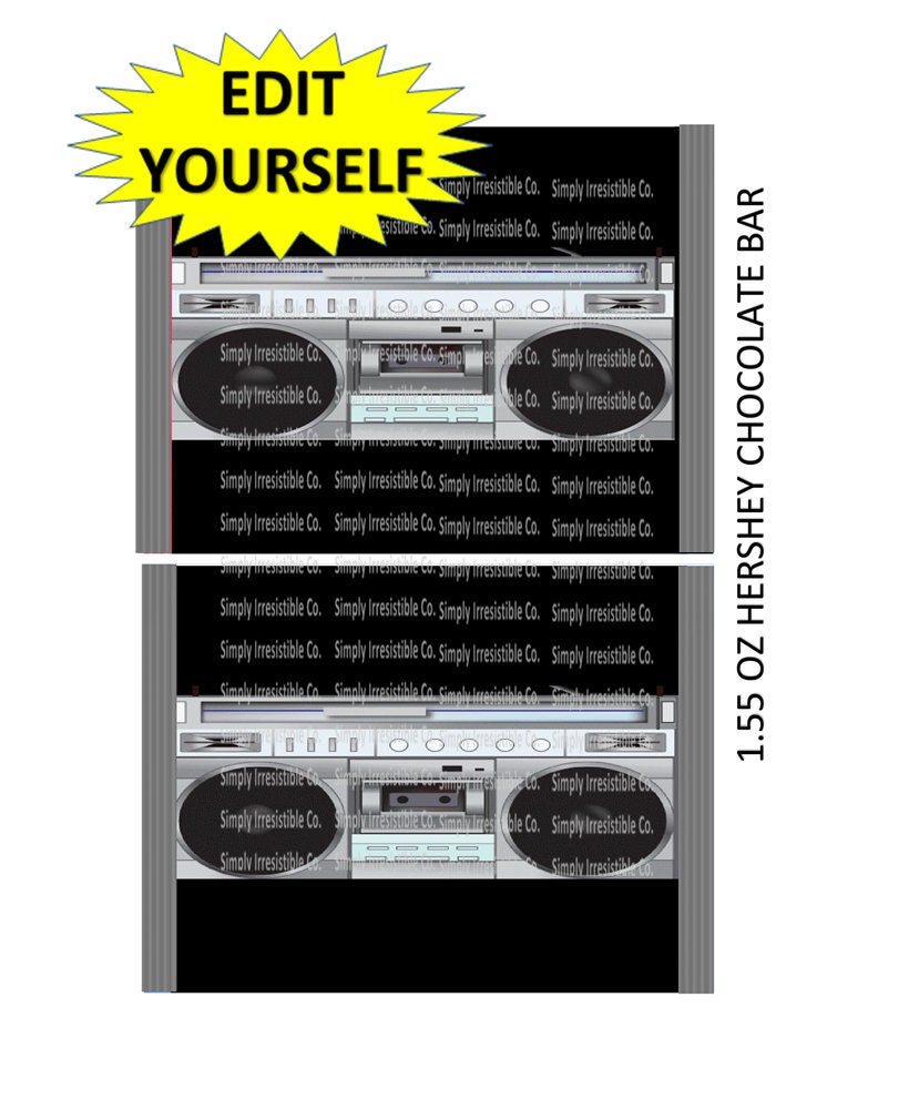 EDIT YOURSELF ***candy Bar Wrapper- Boom Box - Etsy