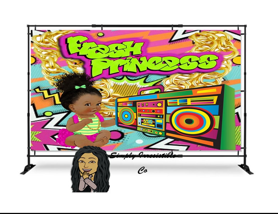 Custom Backdrop 6X6 - Digital File Only- Fresh Princess Baby INSTANT ...