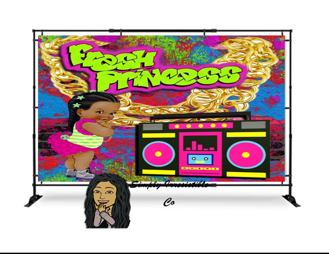 Custom Backdrop 6X6 - Digital File Only- Fresh Princess Toddler INSTANT ...