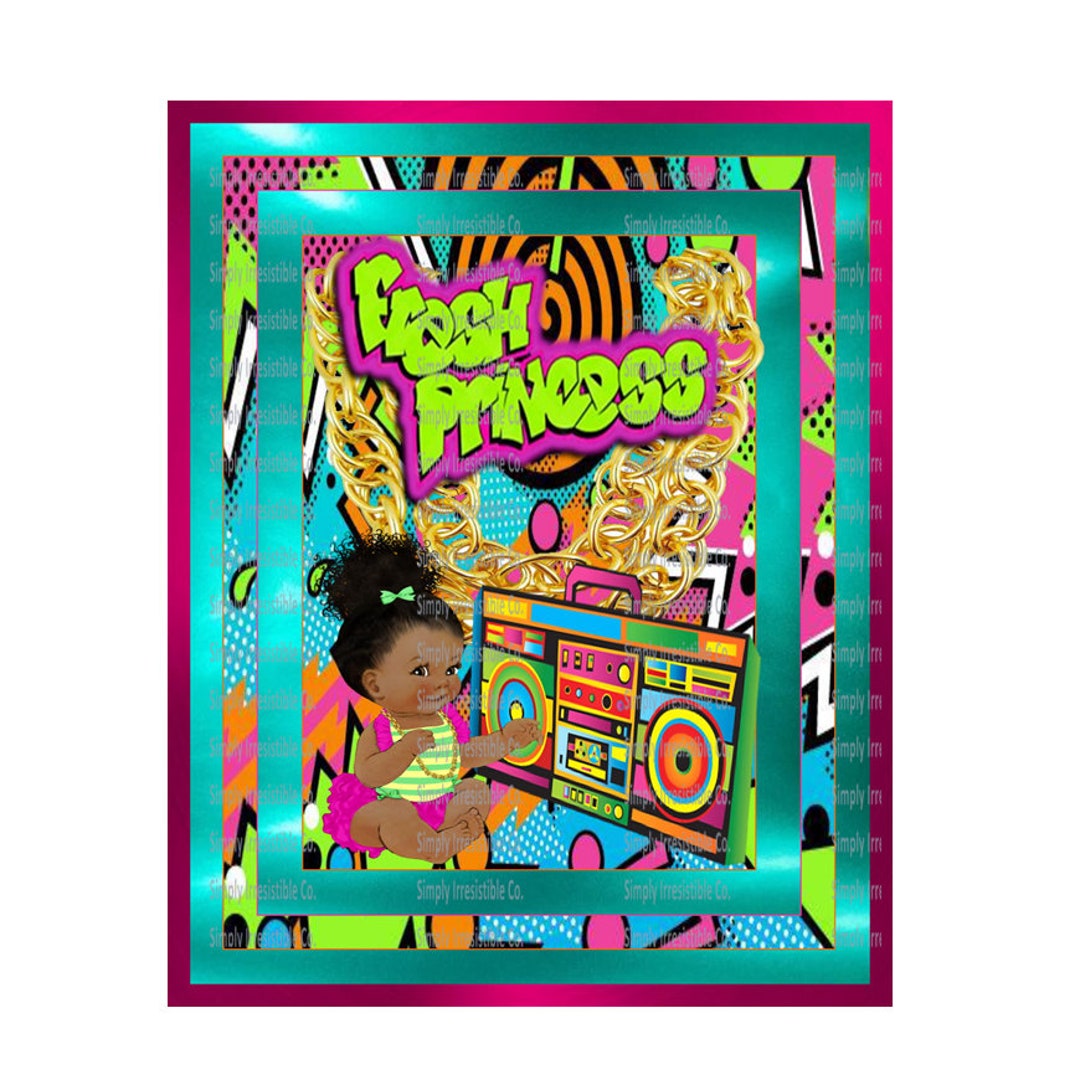 Custom Party Table Top Sign - Fresh Princess Theme- INSTANT DOWNLOAD - Etsy