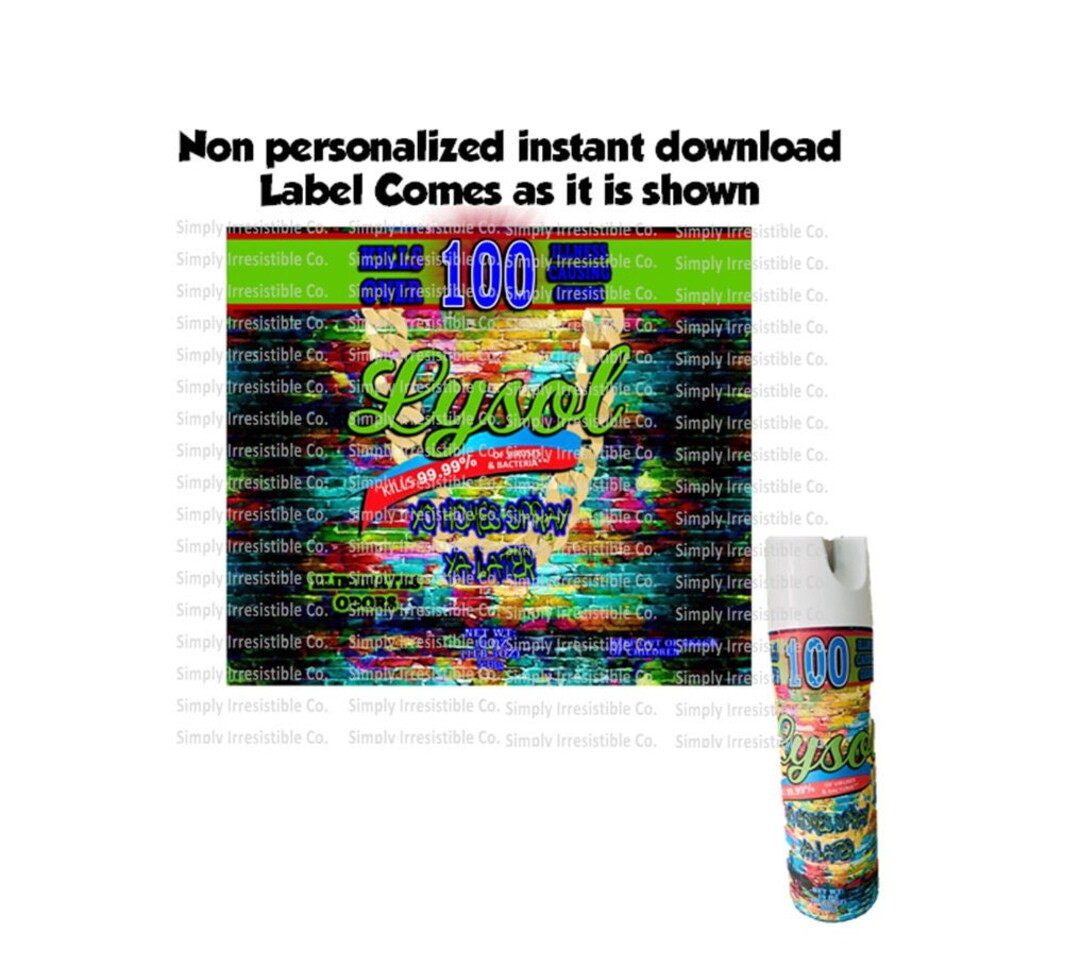 Disinfectant Spray Can Label - Fits 19 Ounce Can INSTANT DOWNLOAD ...