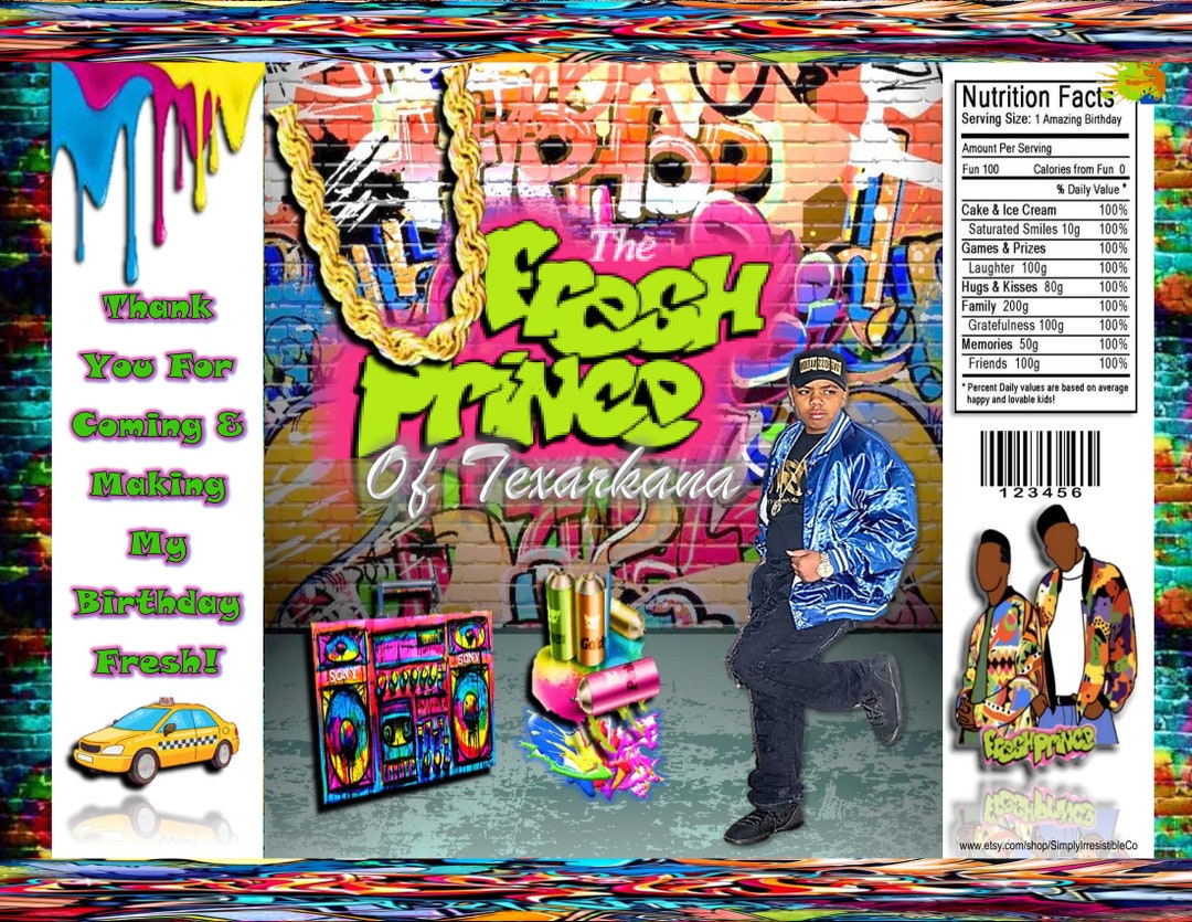 Custom "fresh Prince" Chip Bags: Personalized Party Favor (digital File ...