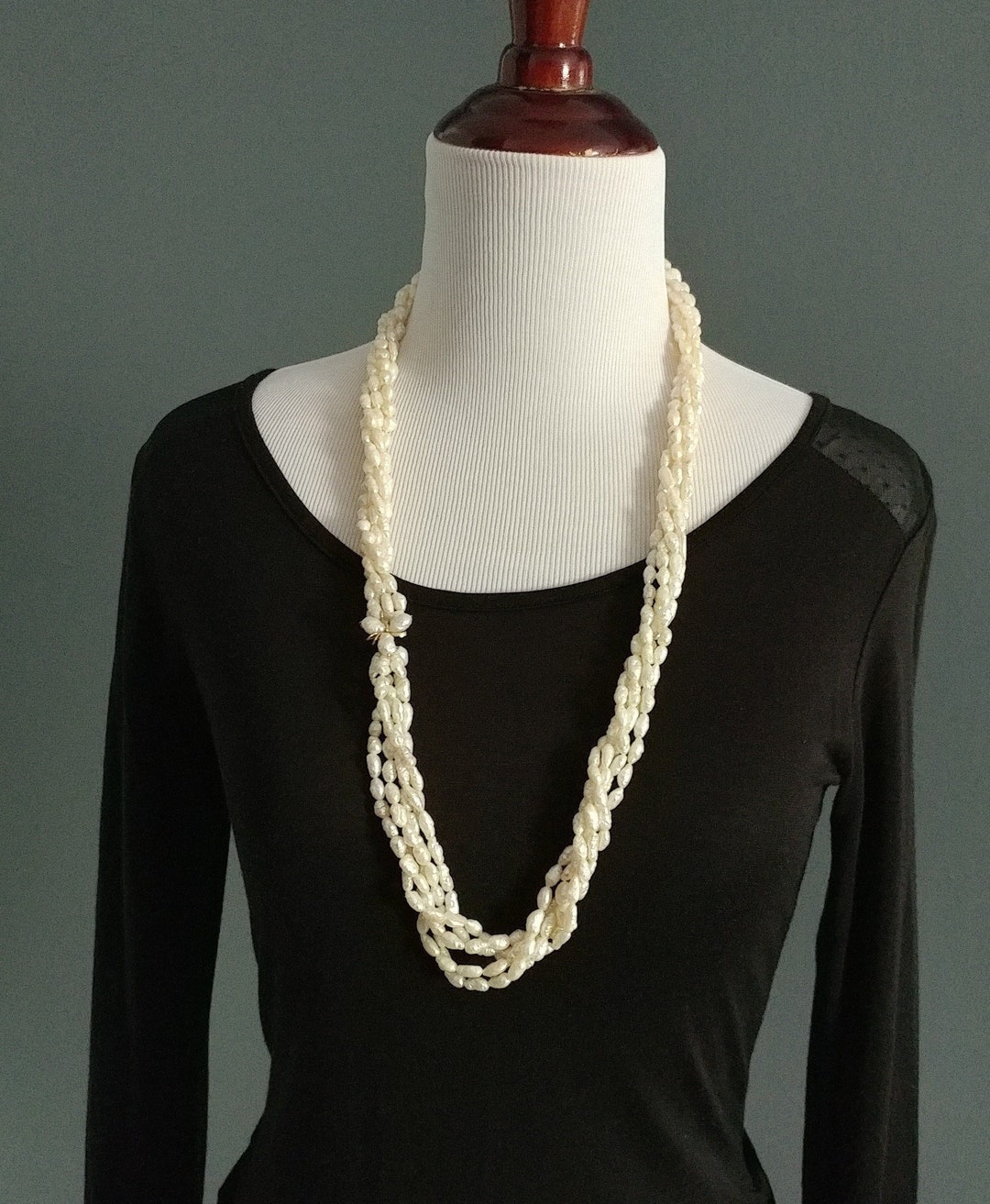 Vintage 5 Strand Pearl Necklace - Etsy