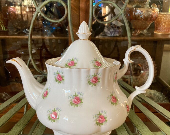 Royal Albert Forgot-me-not Rose Teapot. Large Size. Produced in England ...