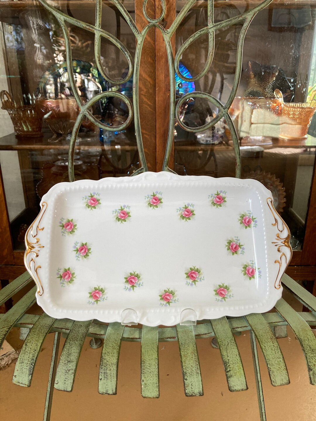 Royal Albert Forget-me-not Rose Sandwich Tray. 11.5 Inches Wide ...