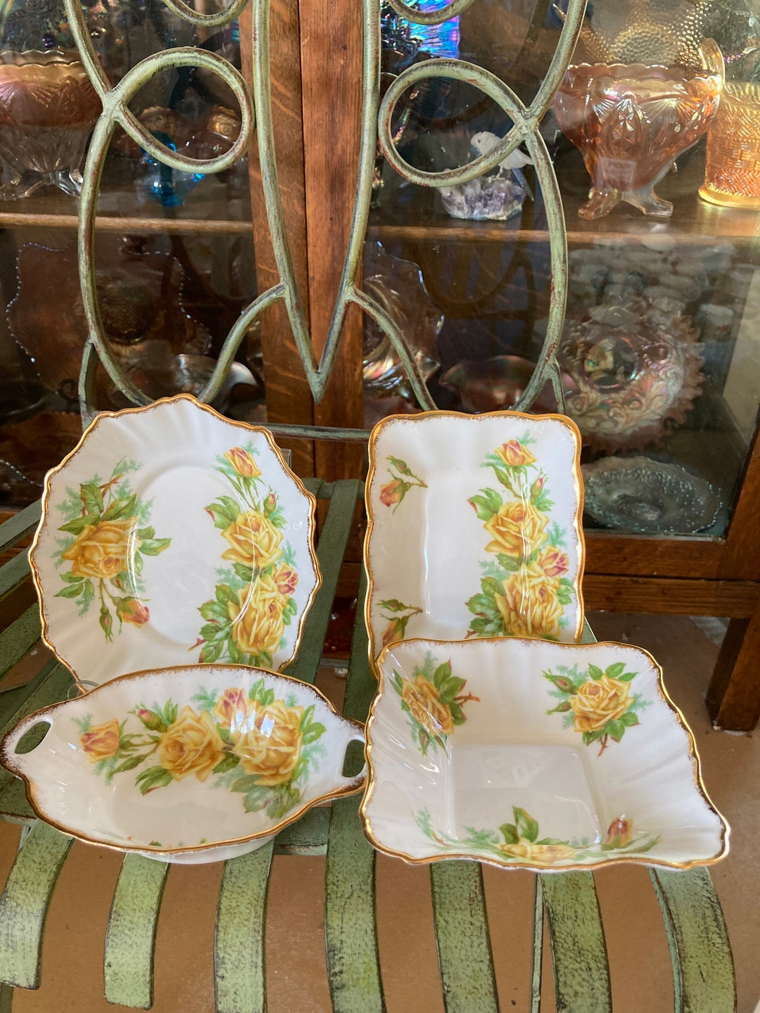 Royal Albert Tea Rose Sweet Meat Dishes , Condiment Dishes .set of 4. 5 ...