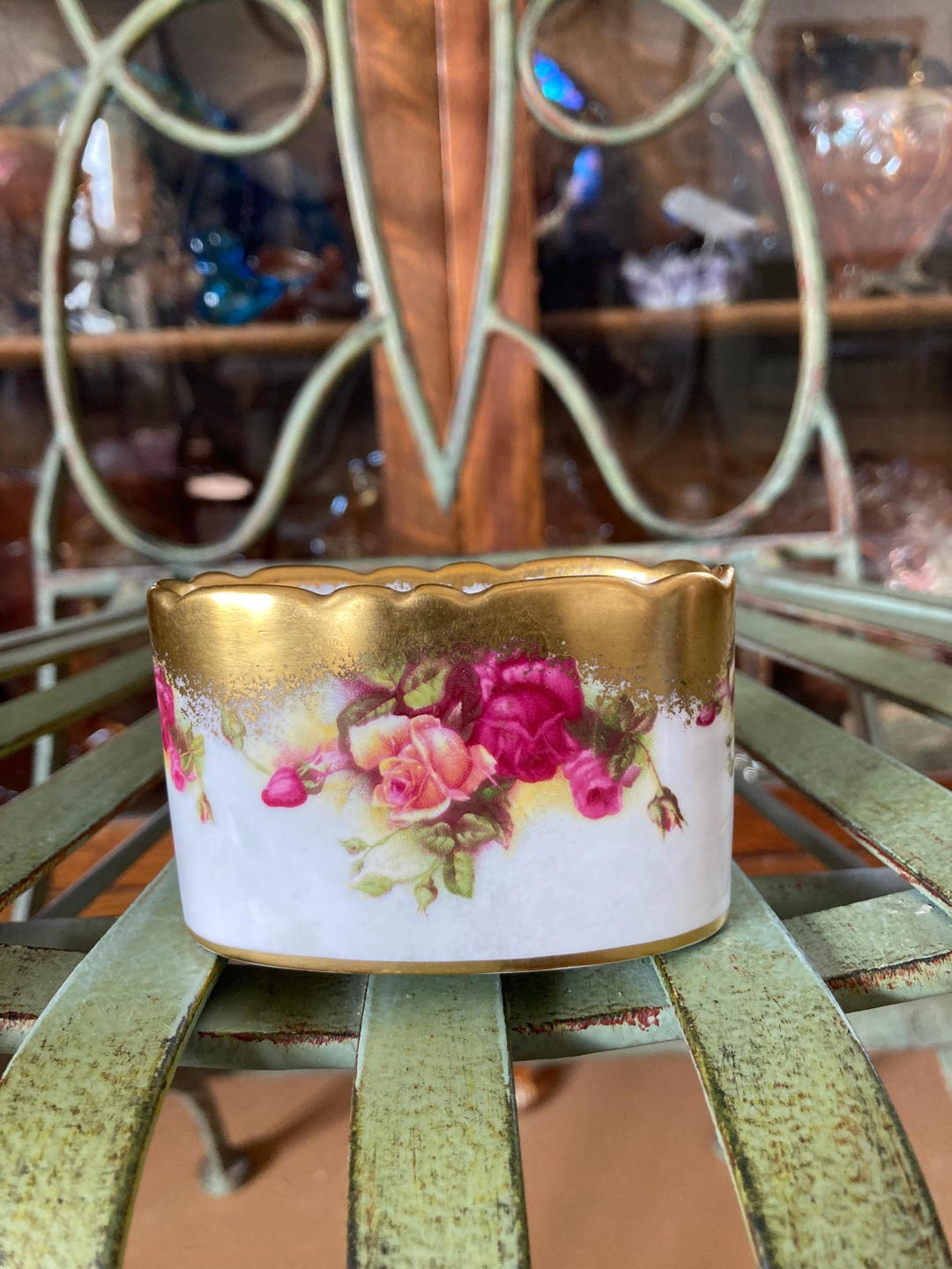 Royal Chelsea Golden Rose Cigarette Holder. 3 Inches Wide. Produced in ...