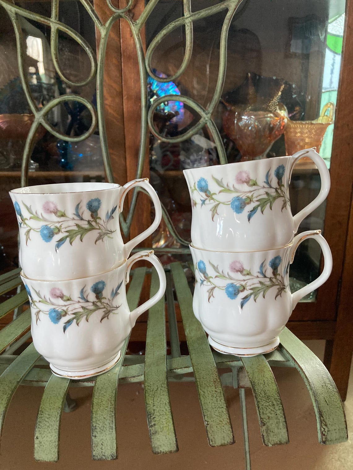 Royal Albert Brigadoon Mugs. Set of 4. 3.5 Inches Tall. Produced in ...
