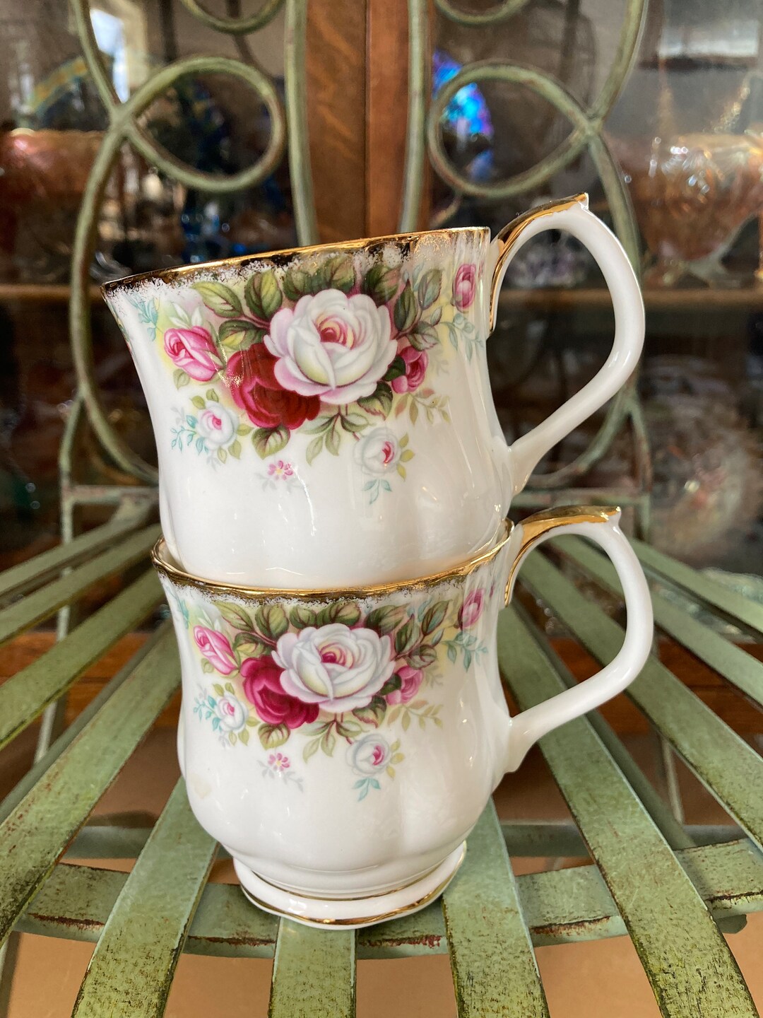 Royal Albert Celebration. Mugs. Set of 2. 3.25 Inches Tall. Produced in ...