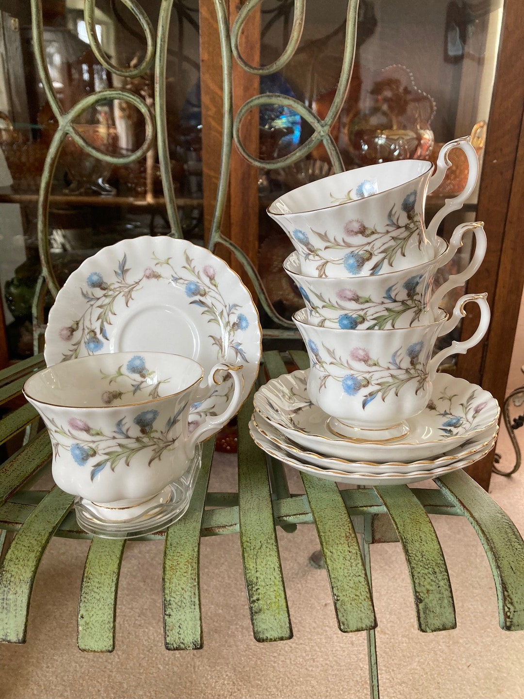 Royal Albert Brigadoon Teacups. Set of 4 Cups and Saucers. Saucers 5.5 ...