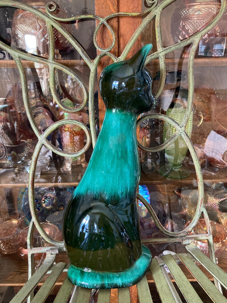 Vintage Blue Mountain Pottery Sitting Cat. 14 Inches Tall. Produced in ...
