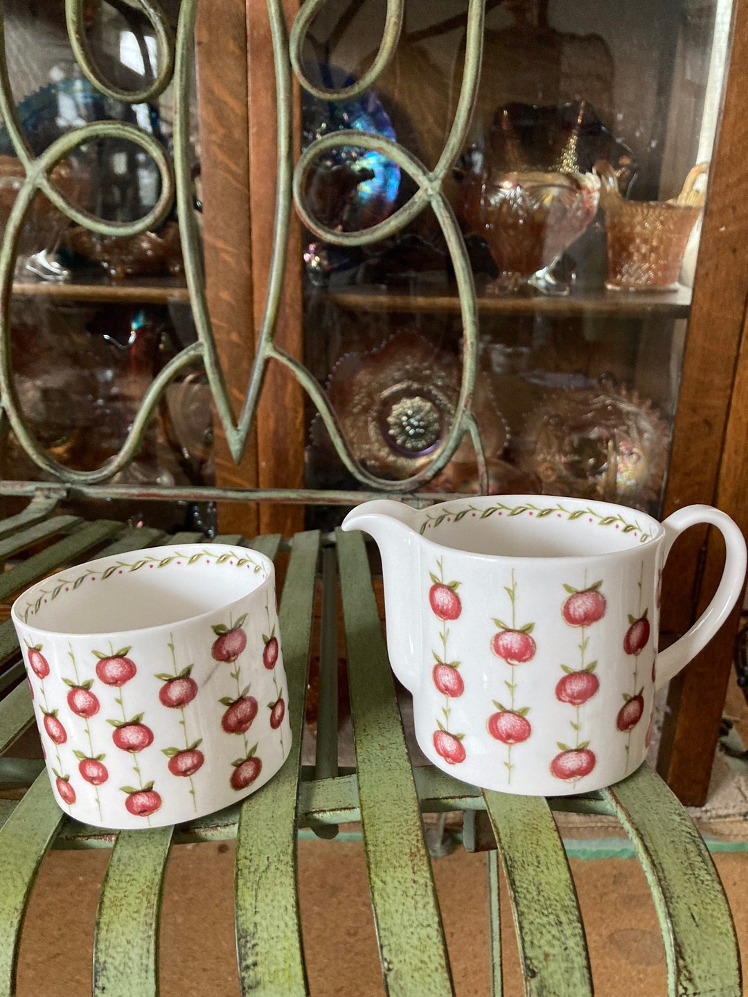 Suzie Cooper Apple Gay Creamer and Sugar Bowl Pair. Creamer 5 Inches ...