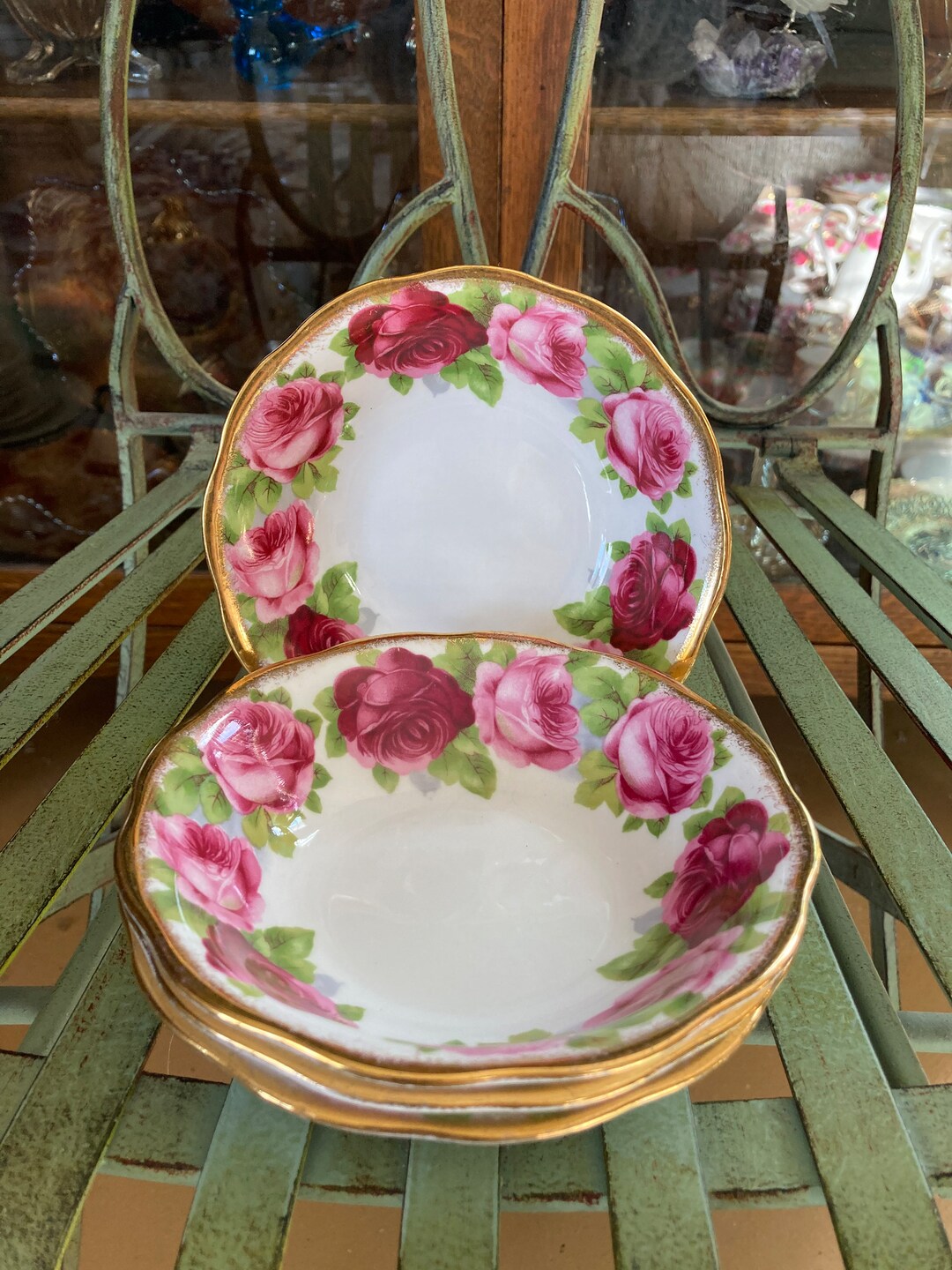 Royal Albert Old English Rose Fruit Nappies. Set of 4. 5.5 Inches ...