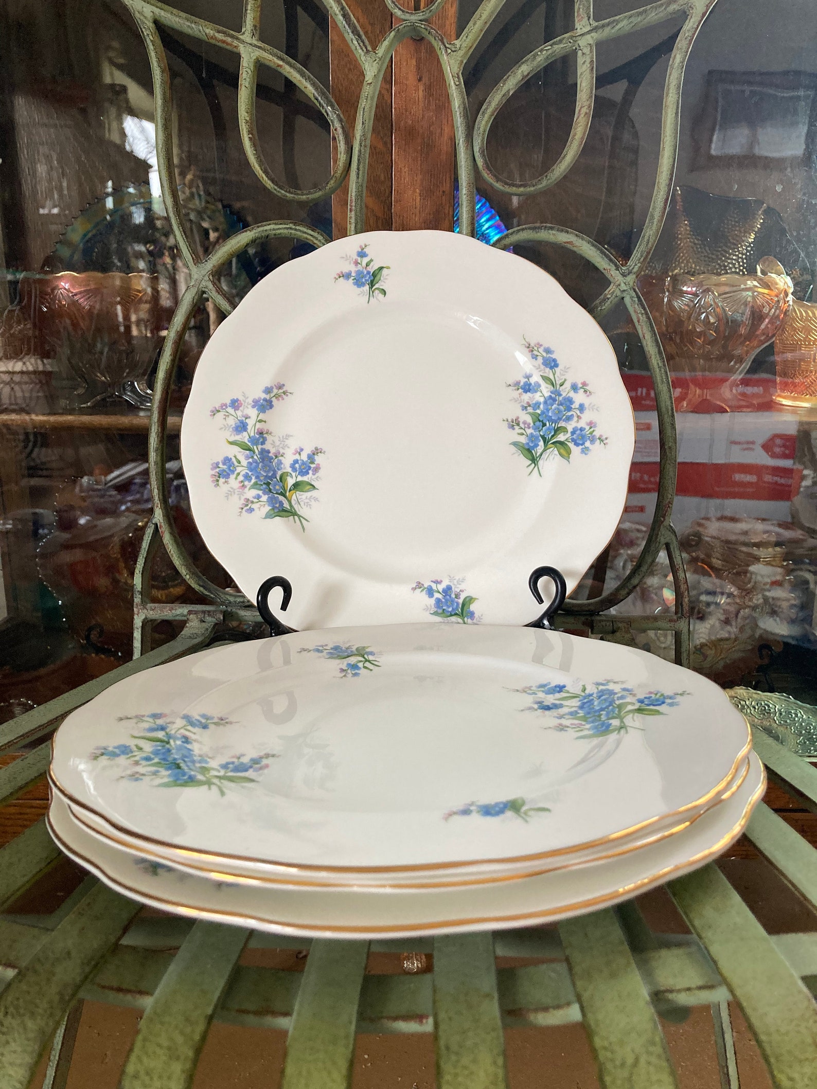 Royal Albert Forget Me Not Dinner Plates. Set of 4. 10.25 Inches ...