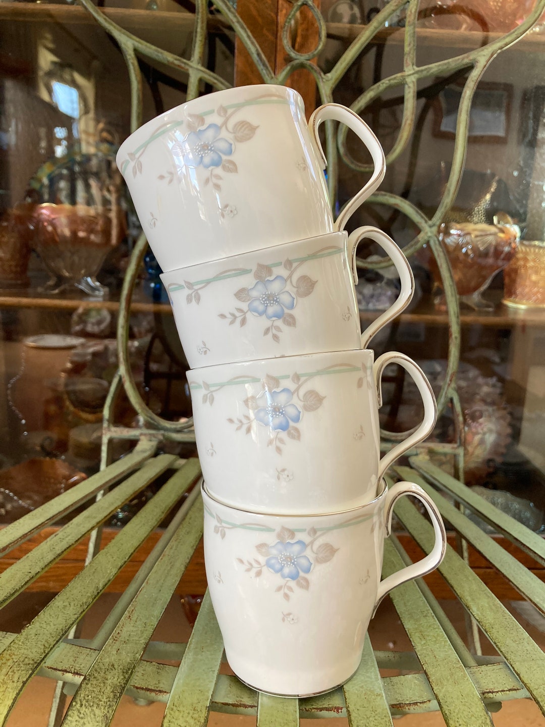 Royal Albert Satin Rose Mugs. Set of 4. 3.25 Inches Tall. Produced in ...