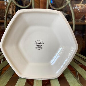 Spode Blue Italian Hexagonal Footed Vase. 10.5 Inches Tall. Produced ...