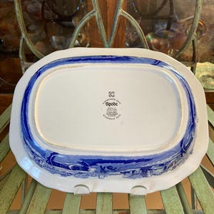 Spode Blue Italian Serving Bowl. Oval 9.25 Inches Wide. Produced in ...