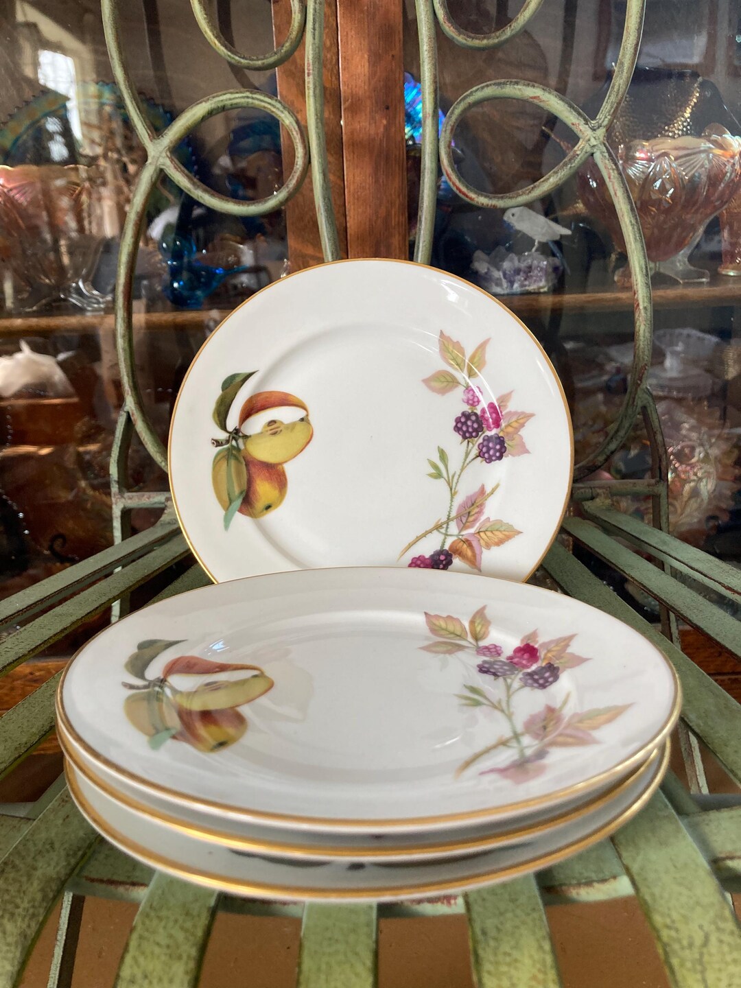 Royal Worcester Evesham Gold Bread and Butter Plates. Set of 4. 6.5 ...