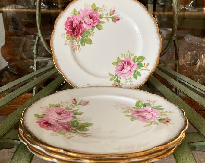 Royal Albert American Beauty Dessert Plates. Set of 4. 7 Inches ...