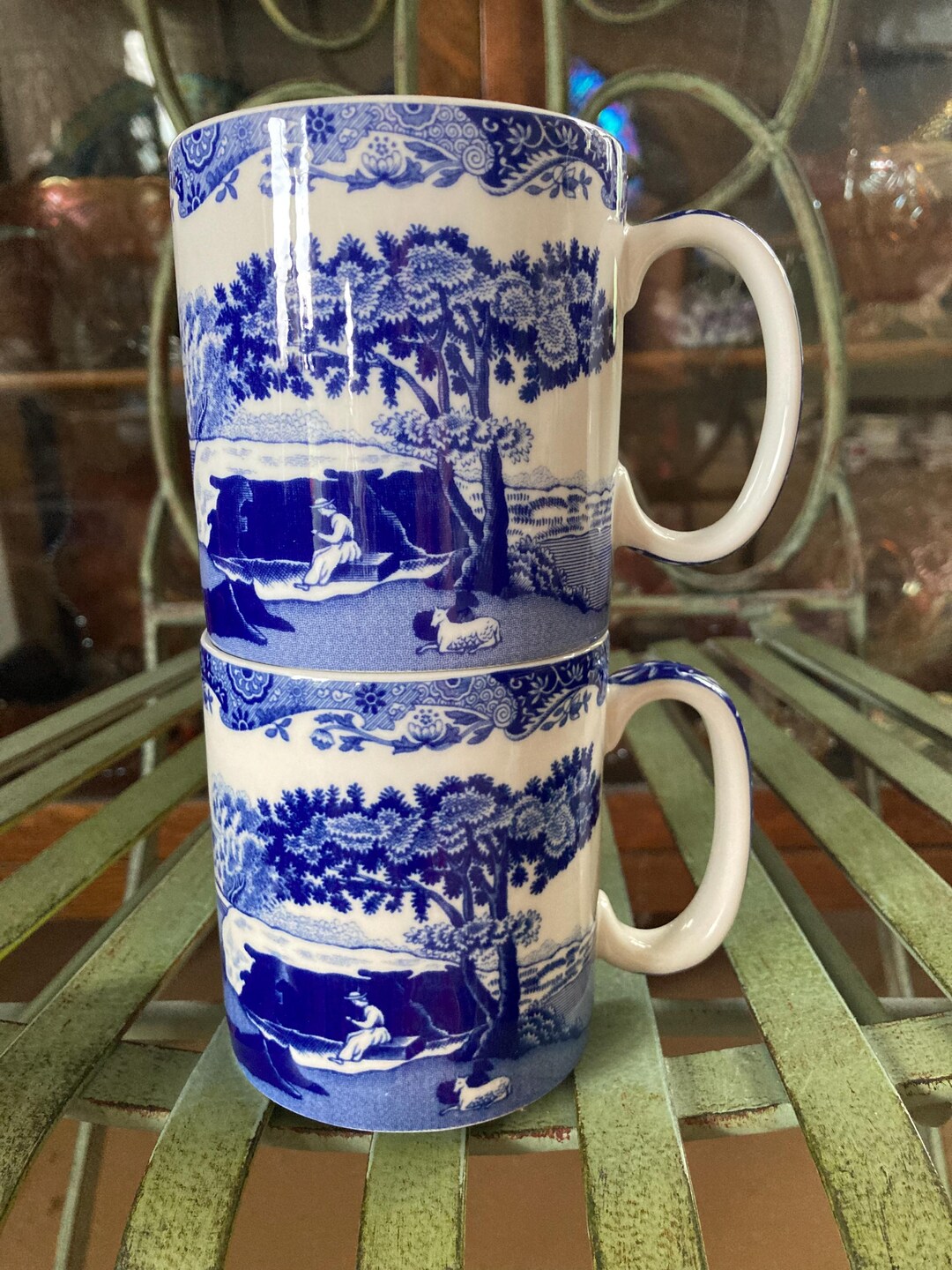 Spode Blue Italian Mugs. Set of 2. 3.25 Inches Tall. Produced 1962-. - Etsy
