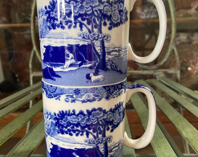 Spode Blue Italian Mugs. Set of 2. 3.25 Inches Tall. Produced 1962-. - Etsy