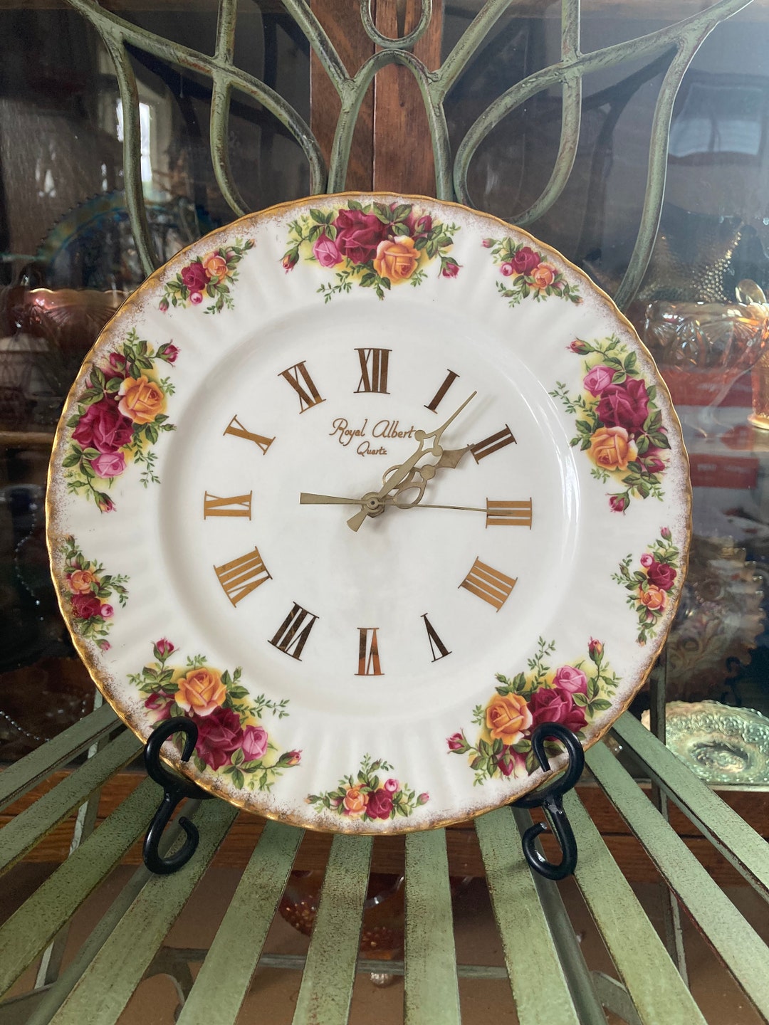 Royal Albert Old Country Roses Clock. 10.25 Inches Diameter. Produced ...