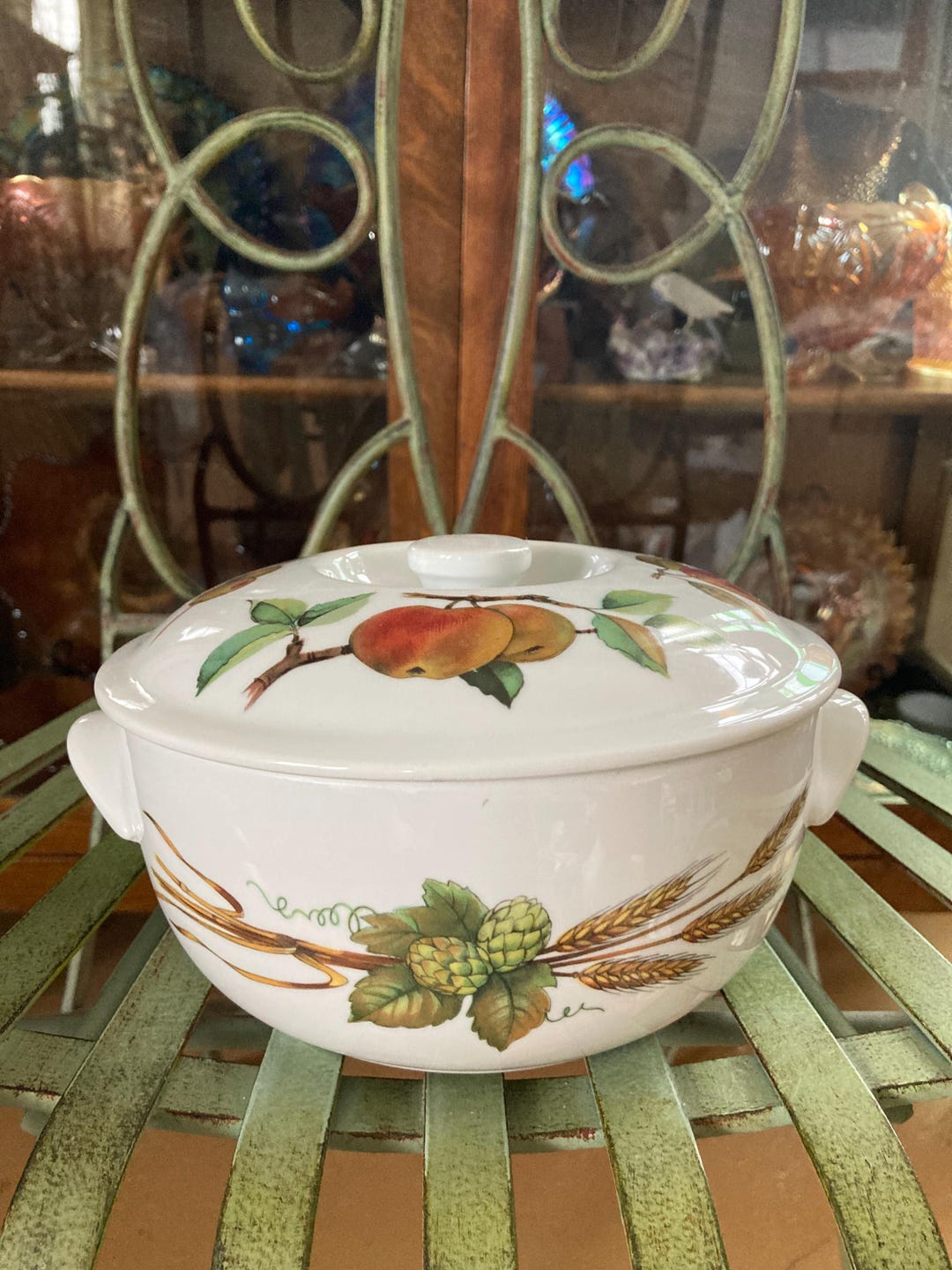 Royal Worcester Evesham M Covered Casserole. 1 Quart . 6.5 Inches ...