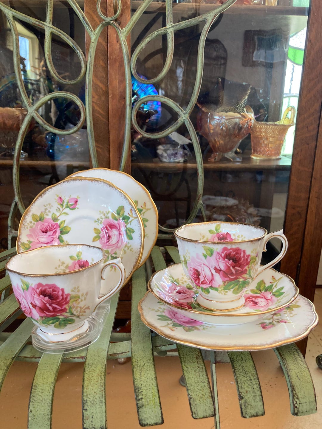 Royal Albert American Beauty Trios. Set of 2. Cups, Saucers, 6.26 Inch ...