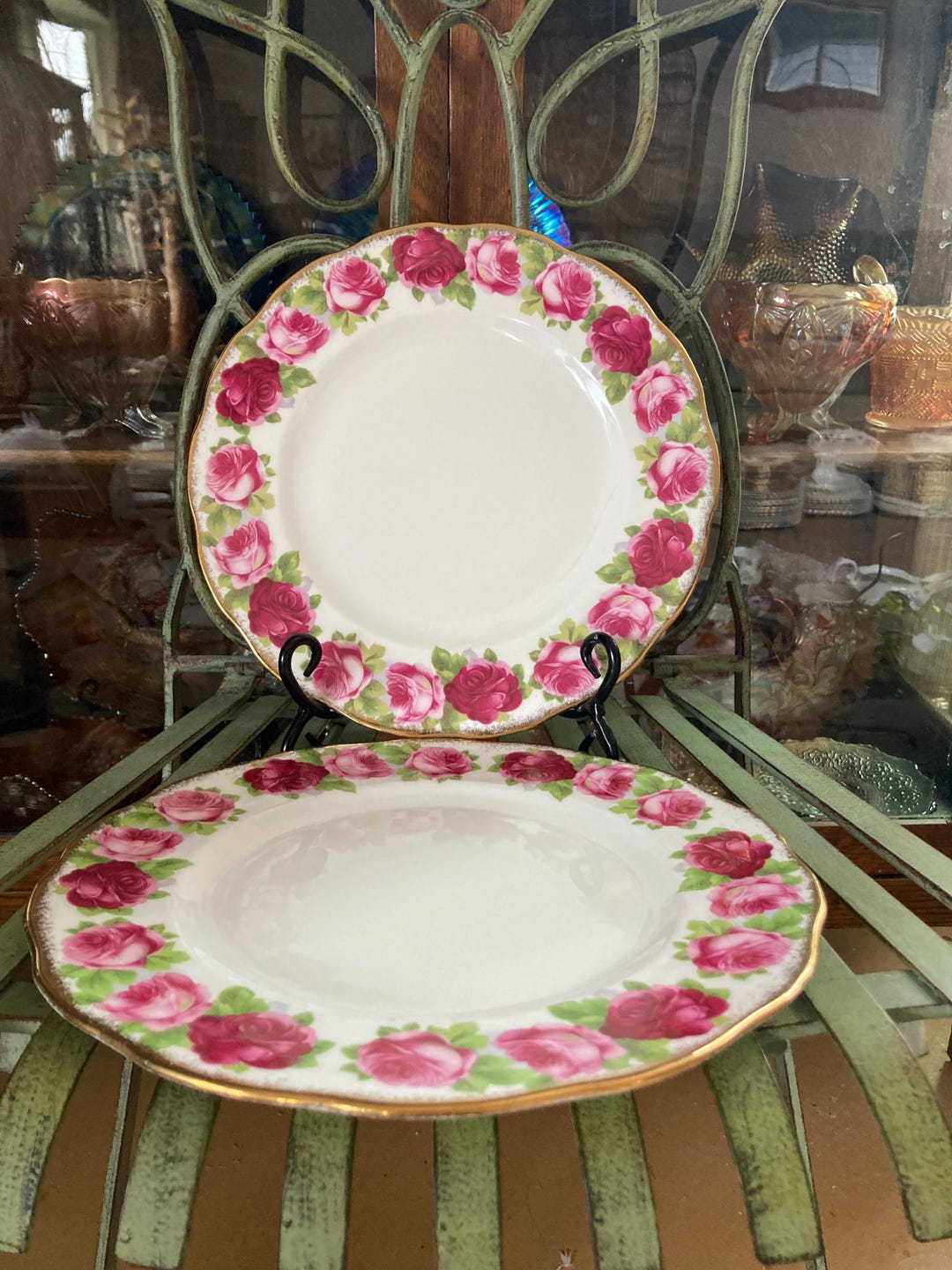 Royal Albert Old English Rose Dinner Plates. Set of 2. 10.25 Inches ...