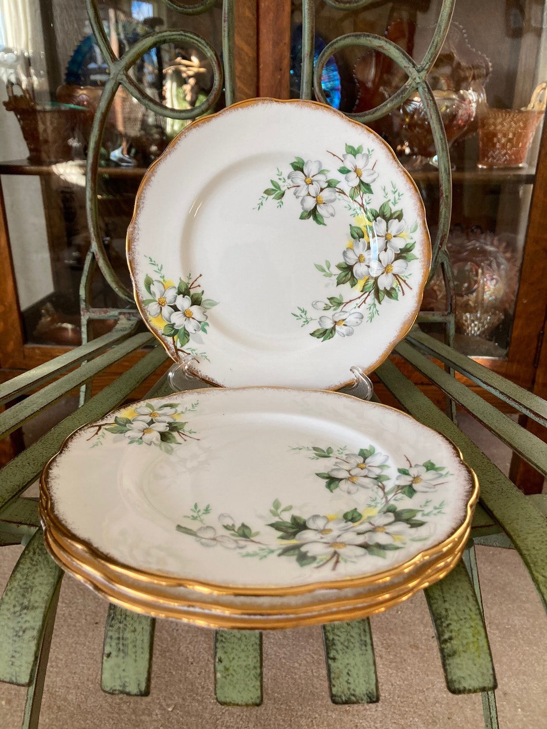 Royal Albert White Dogwood Dessert Plates. Set of 4. 7 Inches Diameter ...